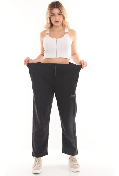 KonForYou Kadın Büyük Beden Çift Cep Pamuklu Eşofman Altı