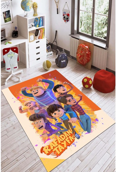 Dekomod Dekoratif Dijital Baskılı Kaymaz Rafadan Tayfa Trt Lisanslı Çocuk Halısı
