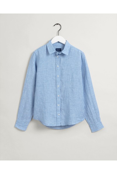 Gant Kadın Lacivert Regular Fit Keten Gömlek 4322078.469