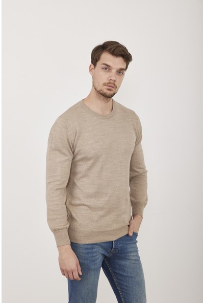 Çetinkaya Mentality Erkek Bisiklet Yaka Triko Basic Vizon Çetinkaya Mentality Erkek Bisiklet Yaka Triko Basic Vizon