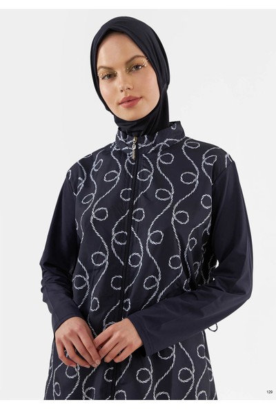 NBB Ip Desen Uzun Kol Tesettür Mayo NB55349
