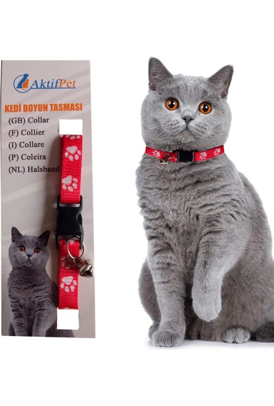 Aktifpet Pati Desenli Kedi Boyun Tasması Aktifpet Pati Desenli Kedi Boyun Tasması