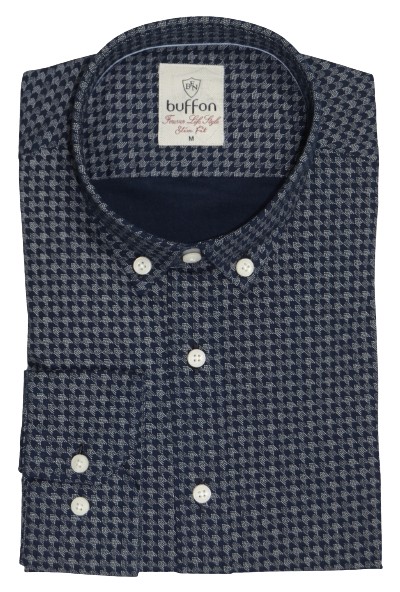 Buffon 1472 Erkek Uzun Kol Desenli Slim Fit Pamuk Gömlek Buffon 1472 Erkek Uzun Kol Desenli Slim Fit Pamuk Gömlek
