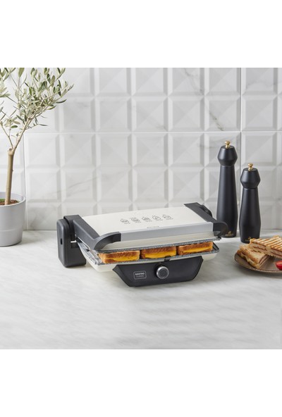 Karaca Gastro Classic Izgara ve Tost Makinesi Krem