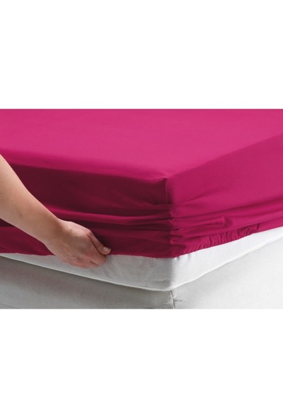 Babylee Likralı Çift Kişilik Lastikli Çarşaf Fuşya 180 x 200 cm