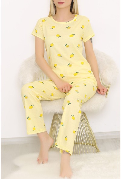 Depoxml Baskılı Pijama Takımı Sarıdesenli - 9085.1287.