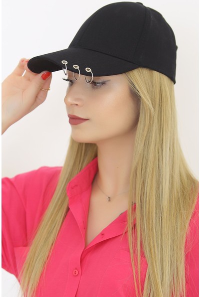 Depoxml Piercingli Zincirli Şapka Siyah1 - 8903.571. Depoxml Piercingli Zincirli Şapka Siyah1 - 8903.571.