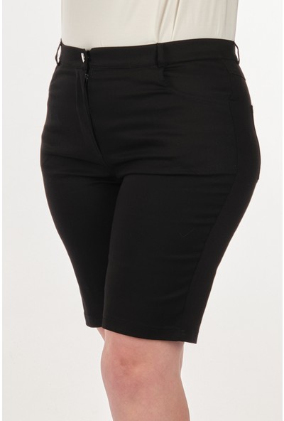 T.Saraçoğlu Tolga Saraçoğlu Büyük Beden Siyah Kadın Şort 22YPNT30052 T.Saraçoğlu Tolga Saraçoğlu Büyük Beden Siyah Kadın Şort 22YPNT30052