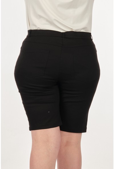 T.Saraçoğlu Tolga Saraçoğlu Büyük Beden Siyah Kadın Şort 22YPNT30052 T.Saraçoğlu Tolga Saraçoğlu Büyük Beden Siyah Kadın Şort 22YPNT30052