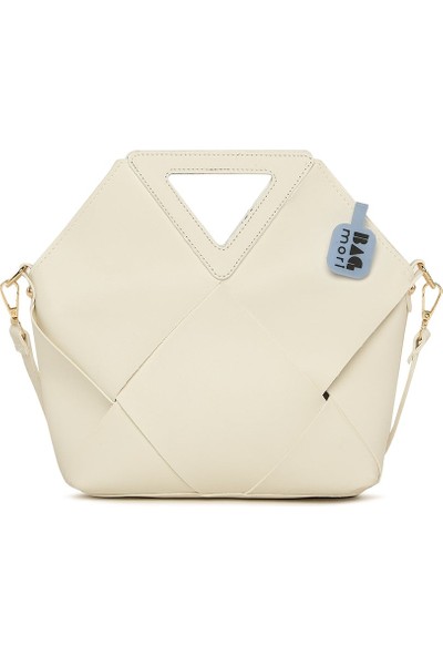 Bagmori Beyaz Üçgen El Tutmalı Mini Çanta