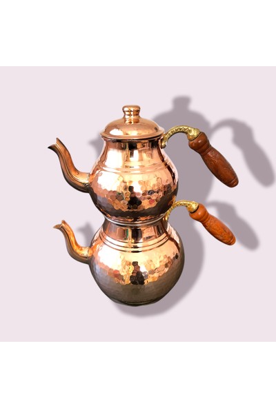 Qpazar Bakır Kırmızı Çaydanlık Küçük Boy