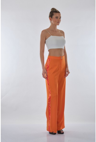 Miaruj Bol Paça Yüksel Bel Oranj Kadın Pantolon 22Y3378