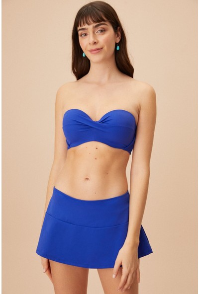 Suwen Kalın Bağcıklı Straplez Bikini Üst