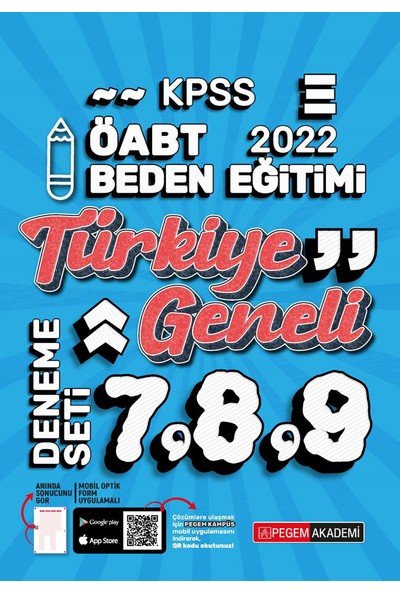 Pegem Akademi Yayıncılık 2022 Kpss Öabt Beden Eğitimi 7-8-9 (3'lü Deneme)