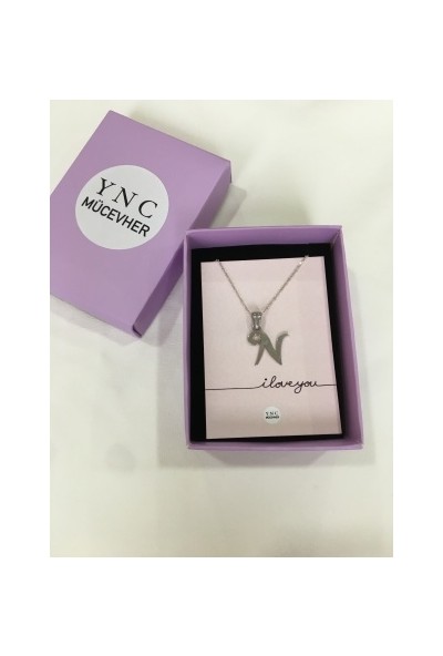 YNC Fashion 925 Ayar Gümüş N Harf Kolye YNC Fashion 925 Ayar Gümüş N Harf Kolye
