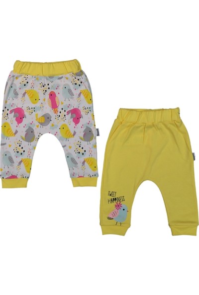 %100 Pamuklu Yeni Sezon 2'ın 1 Pack Kız Kuş Desenl Tek Alt