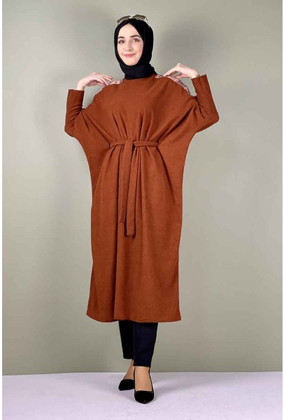 Moda Çizgi Kadife Panço Kiremit Moda Çizgi Kadife Panço Kiremit