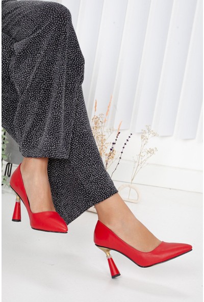 Kobal Business Eda Kırmızı Cilt Topuklu Ayakkabı