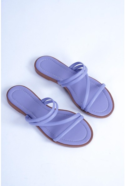 Kobal Business Bayan Lila S Bantlı Düz Terlik