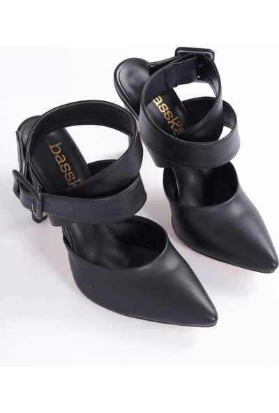Kobal Business Bayan Siyah Bilekten Bağlamalı Yüksek Topuk Ayakkabı