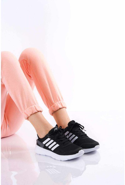 Kobal Business Bayan Siyah Beyaz Sneaker Yürüyüş Ayakkabısı 795