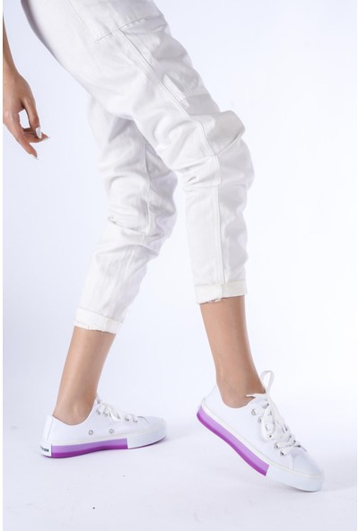 Kobal Business Bayan Beyaz Renkli Keten Ayakkabı