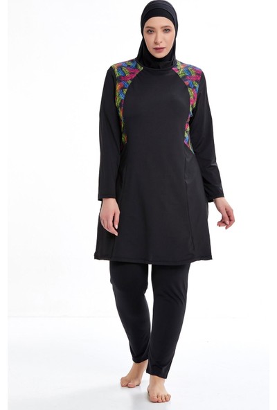 Adasea 0593 Likralı Uzun Kol Büyük Beden Tesettür Mayo