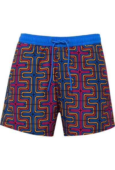 Mavi Baskılı Lacivert Mayo Şort Mavi Baskılı Lacivert Mayo Şort