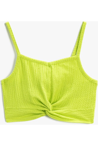 Koton Crop Üst Askılı Önü Düğüm Detaylı