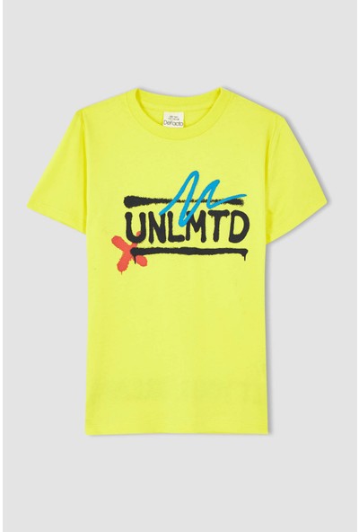 DeFacto Erkek Çocuk Regular Fit Bisiklet Yaka Kısa Kollu Tişört U7019A622HS