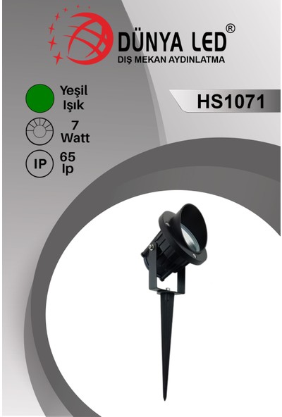 Dünya Led HS.1071/Y 5W Cobled Solar Bahçe Armatürü Işık Rengi Yeşil IP65 Su Geçirmez Uzun Ömür Dünya Led HS.1071/Y 5W Cobled Solar Bahçe Armatürü Işık Rengi Yeşil IP65 Su Geçirmez Uzun Ömür