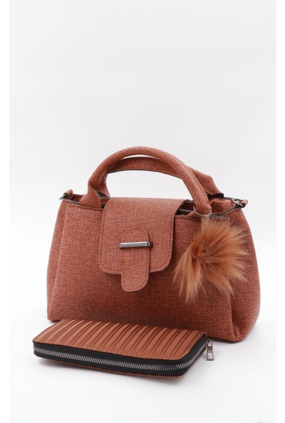 Linda Bags Kadın Üç Cepli 2li Omuz Çantası Taba Linda Bags Kadın Üç Cepli 2li Omuz Çantası Taba