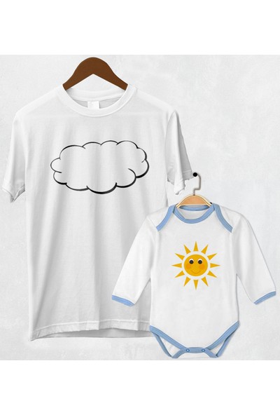 Coutoo Bulut Güneş Baskılı Erkek Bebek Zıbın T-Shirt-Tek Adet Fiyatıdır