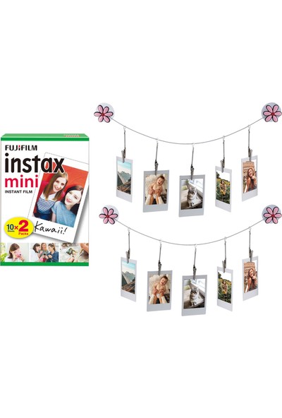 Instax Tüm Mini Makineler ile Uyumlu 20'li Film ve 10'lu Resim Askısı