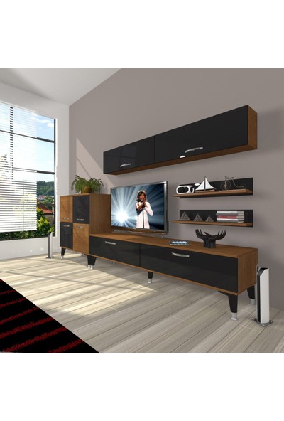 Decoraktiv Eko 6y Slm Std Silver Tv Ünitesi Tv Sehpası - Ceviz - Siyah