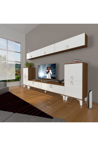 Decoraktiv Eko 9 Mdf Std Gold Tv Ünitesi Tv Sehpası - Ceviz - Beyaz