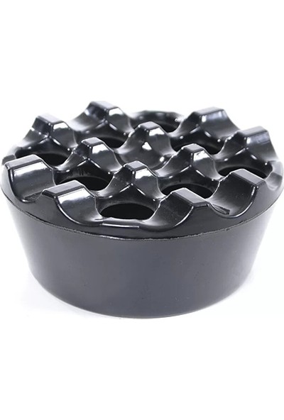 Anadolu Saray Çarşısı Siyah Yuvarlak Izgara Kül Tablası | Siyah Küllük