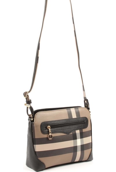 Silver Polo Kadın Tek Bölmeli Ekose Desen Çapraz Çanta SP.364 - Kahve Siyah Ekose - MK80 Silver Polo Kadın Tek Bölmeli Ekose Desen Çapraz Çanta SP.364 - Kahve Siyah Ekose - MK80