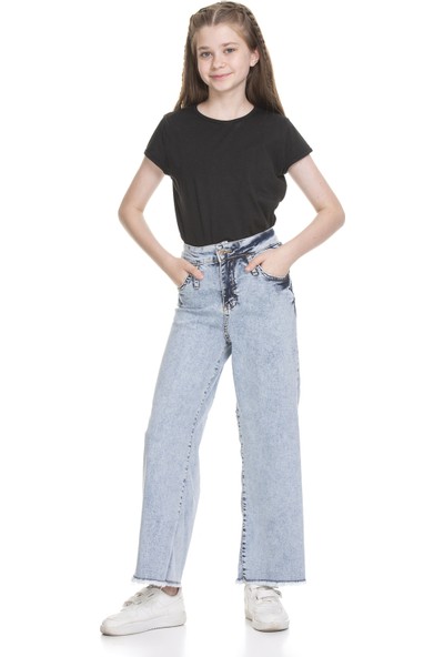 Angelos Girls Mavi Kız Çocuk Jean Kot Pantolon 8-14 Yaş F295