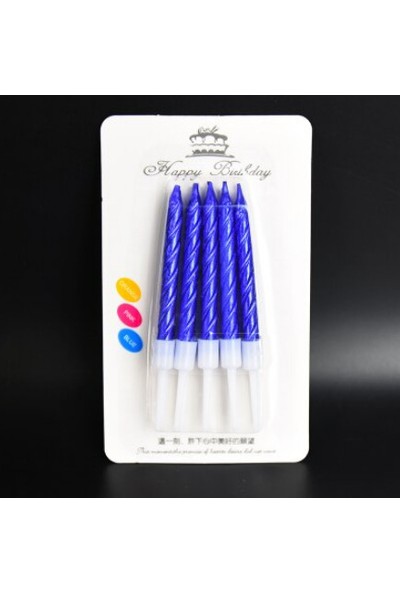 Okuyucu Ticaret Mavi Renk Pasta Mumu 10 Adet Okuyucu Ticaret Mavi Renk Pasta Mumu 10 Adet