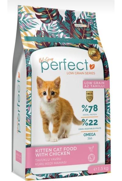 Perfect Az Tahıllı Tavuklu Premium Yavru Kedi Maması 1.5 kg