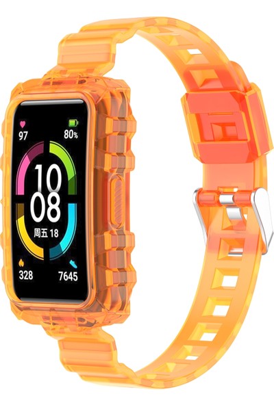 Huawei Band 7 Turuncu Için Şeffaf Silikon Izleme Bandı Huawei Band 7 Turuncu Için Şeffaf Silikon Izleme Bandı