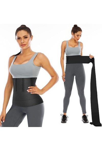 FİT1BEDEN Tummy Wrap Waist Trainer Inceltici Sıkılaştırıcı Bele Dolamalı 4 Metre Sarma Korse WRAP123