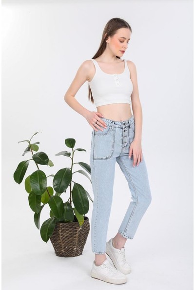 Bluehill Açık Mavi Dar Paça Mam Pantolon