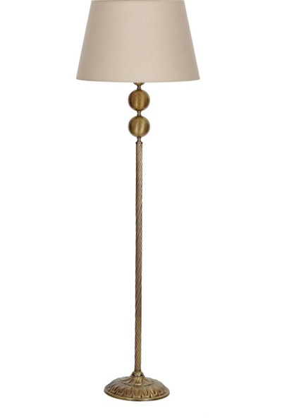 Vinner Beta Eskitme Kaplama Çift Küre Metal Lambader - Krem Vinner Beta Eskitme Kaplama Çift Küre Metal Lambader - Krem