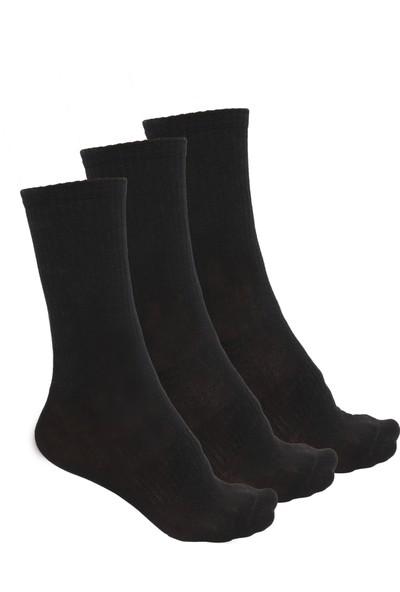 Heavy Siyah Fitilli Unisex Spor Tenis Çorap 3'lü Paket Heavy Siyah Fitilli Unisex Spor Tenis Çorap 3'lü Paket