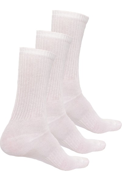 Heavy Beyaz Fitilli Unisex Spor Tenis Çorap 3'lü Paket Heavy Beyaz Fitilli Unisex Spor Tenis Çorap 3'lü Paket