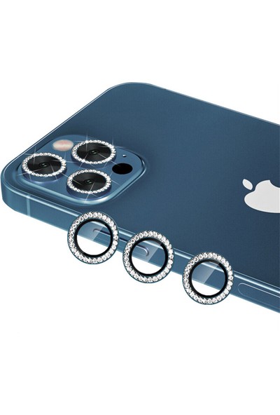 Binano Binano Apple iPhone 13 Pro/13 Pro Max Taşlı Mavi Kamera Koruyucu