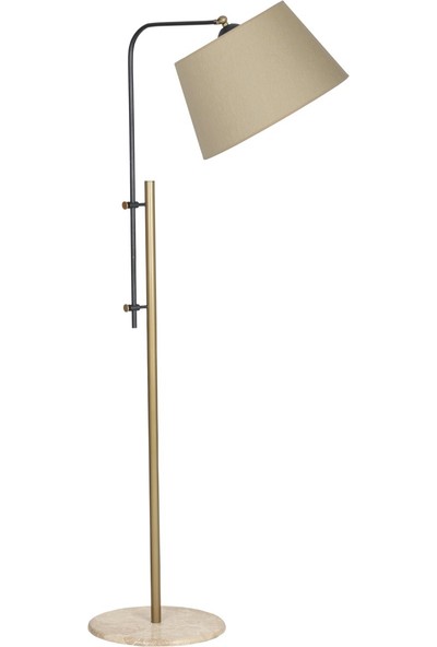 Vinner Eskitme Kaplama Asansörlü Mermer Tabanlı Metal Lambader - Bej Vinner Eskitme Kaplama Asansörlü Mermer Tabanlı Metal Lambader - Bej