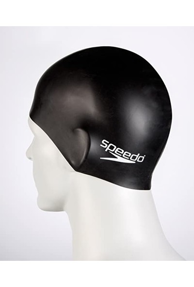 Speedo Unisex Siyah Plain Flat Silikon Yüzücü Bonesi 8-709910001